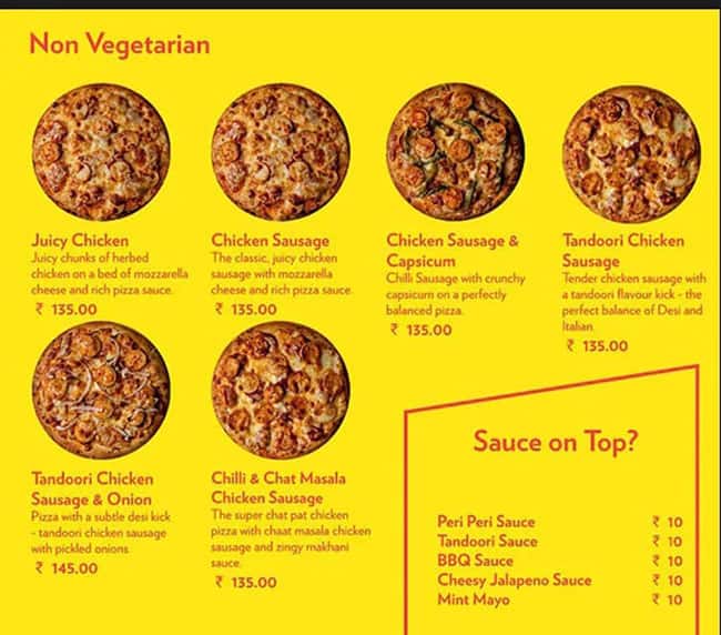 Menu of Pizza Factory, Sector 72, Noida