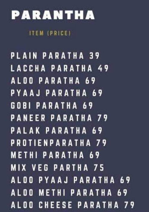 Menu of Punjabi Box, Kondapur, Hyderabad