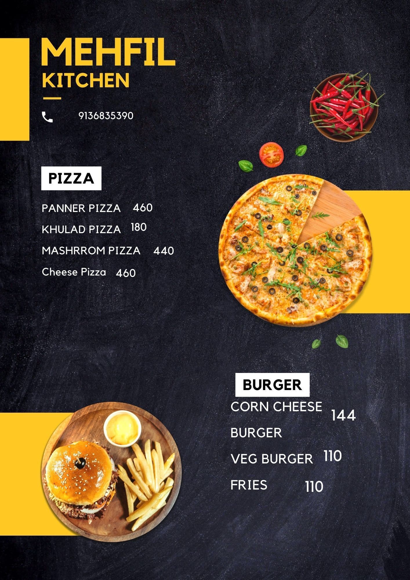 Menu of Mehfil, Bhandup, Mumbai