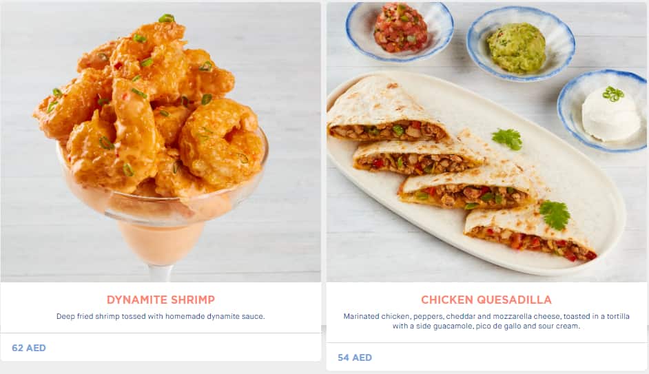 Menu of Smoky Beach, Jumeirah Beach Residence (JBR), Dubai