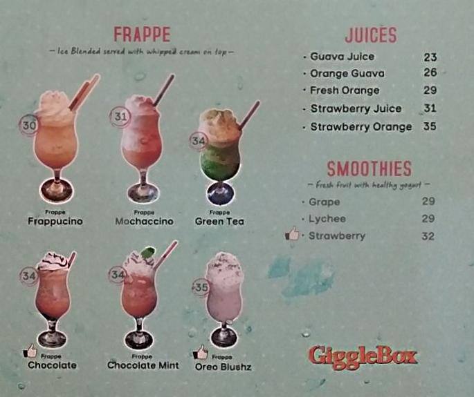 Menu at Giggle Box Cafe & Resto, Tangerang