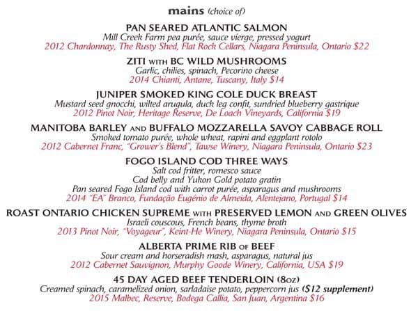 Menu at 360 Restaurant, Toronto