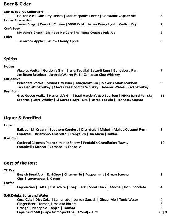 Menu at The Roundabout Restaurant, Wagga Wagga