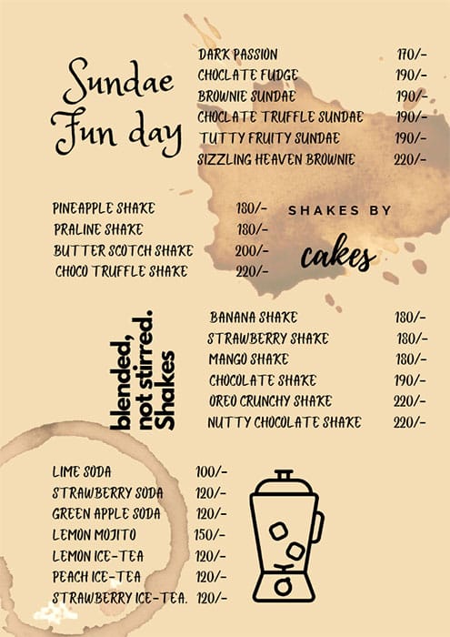 Menu at The Platform Restaurant, Panchkula