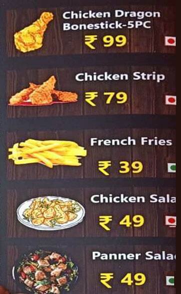 Menu at Ludo cafe, Cuttack