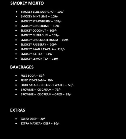 Menu at Ludo cafe, Cuttack