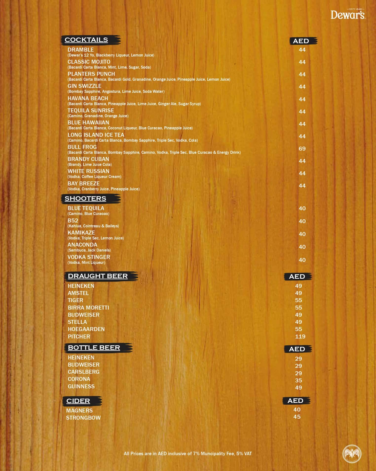 Menu of Fisherman's Hub, Qusais, Dubai