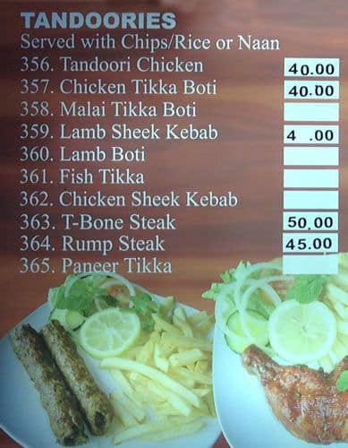 Menu at Food Inn India restaurant, Cape Town, 156 Long St