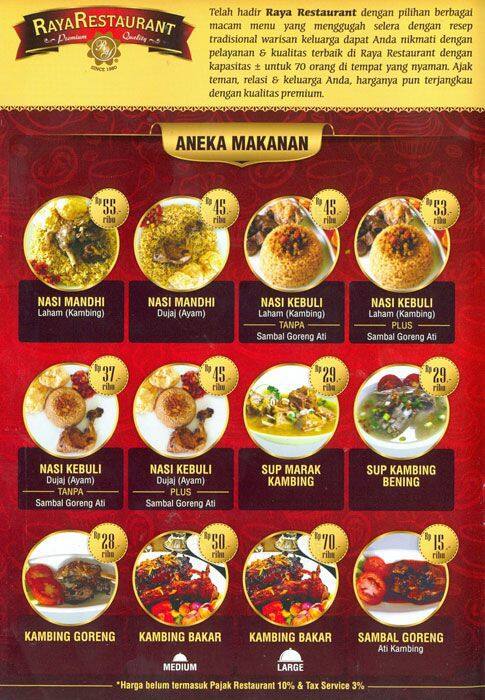 Raya Food Menu, Menu untuk Raya Food, Tebet, Jakarta - Zomato Indonesia