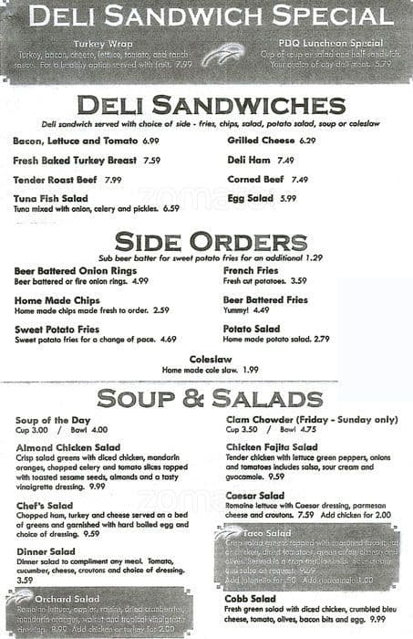 Menu at Rainbow Cafe, Auburn