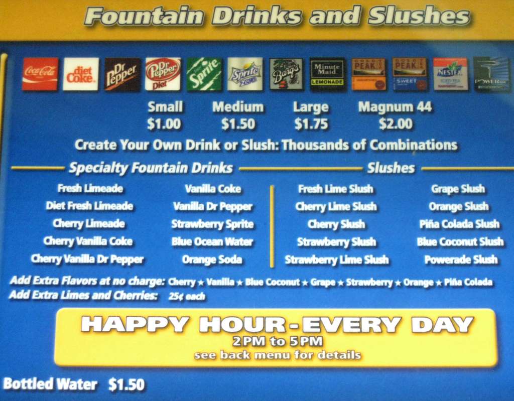 Menu at Stars Drive-in fast food, McAllen, W Nolana Ave