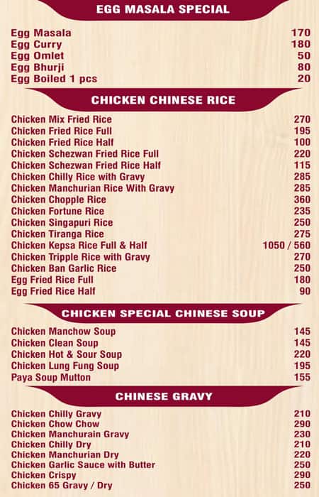 Menu at Laziz Seekh Kebab Corner, Mumbai