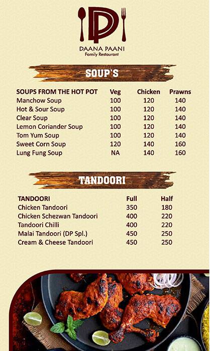 Menu at DAANA PAANI Restaurant, Mumbai