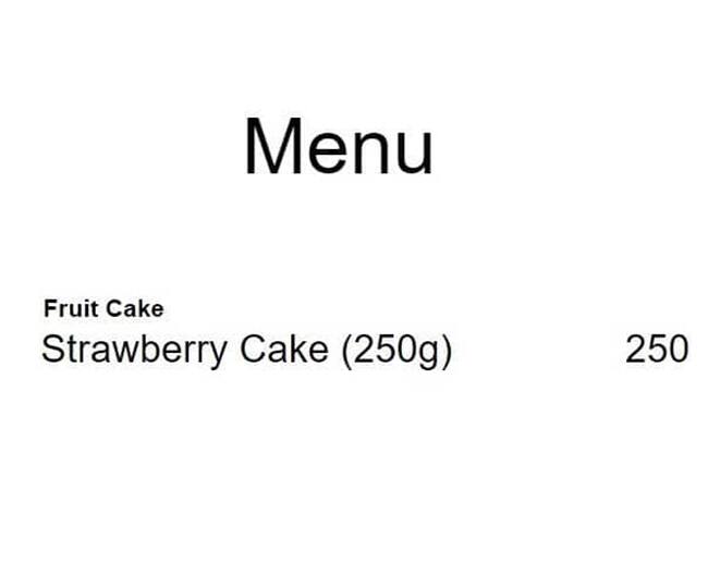 Menu of Cake House, Kalamboli, Navi Mumbai