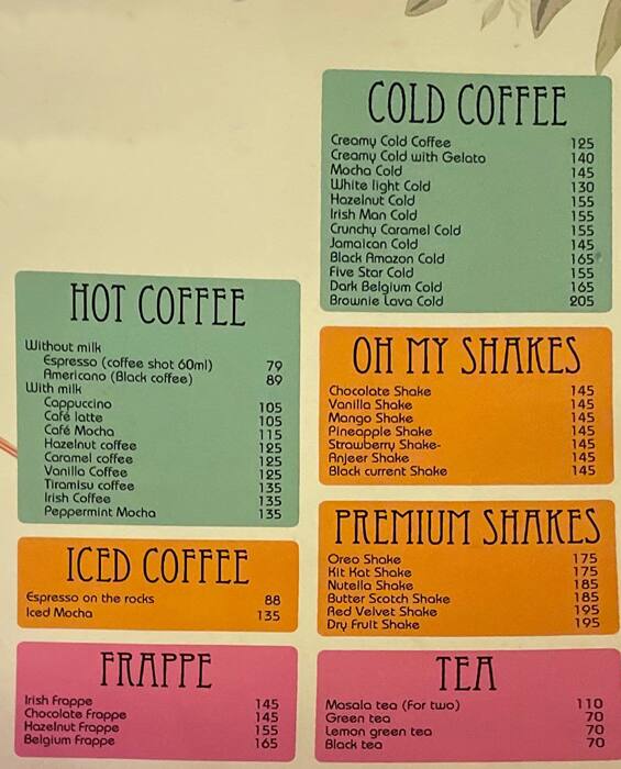 Menu of Oh My My Cafe, Chawani, Kota