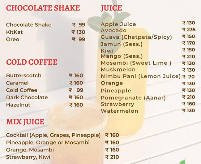 Menu of Sip & Smile, Kurla, Mumbai
