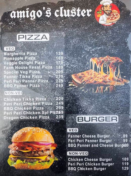 Menu of Amigo's Cluster, Vanasthalipuram, Hyderabad
