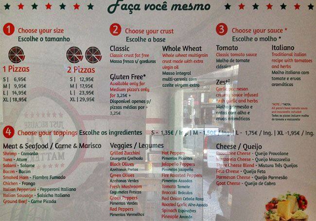 Menu em NYC Slice Pizza pizzaria, Lisboa, Rua Alves Redol