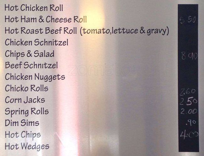 Menu at Cafe One Eighteen, Port Adelaide