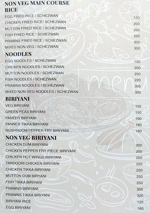 Menu at Biryaniwala, Mysuru, Shop 2961/56