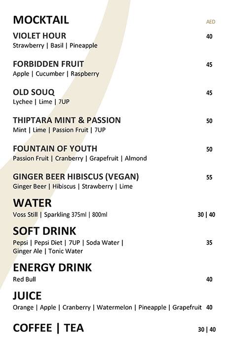 Carta del restaurante Thiptara, Dubai, Palace Downtown 9770 - Sheikh ...