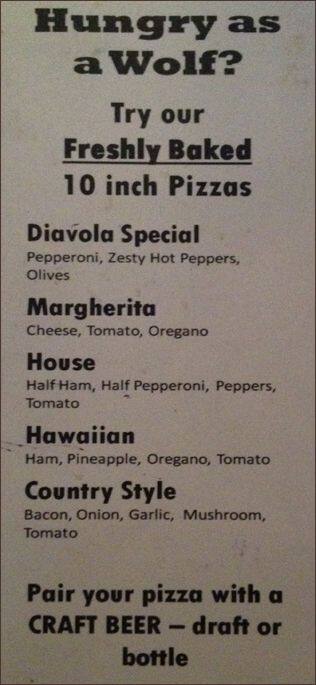 Menu at The Wicked Wolf pub & bar, Dublin