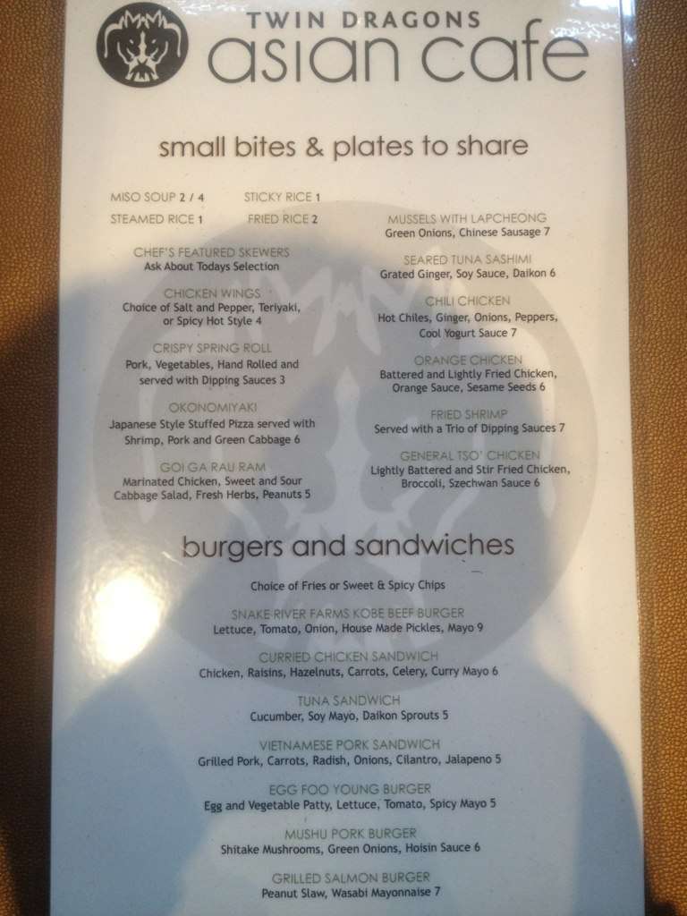 Menu at Twin Dragons Restaurant, La Center