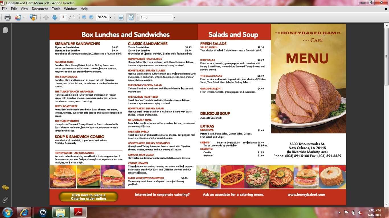 Honey Baked Ham & Cafe Menu - Urbanspoon/Zomato Honey Baked Ham & Cafe Menu - Urbanspoon/Zomato