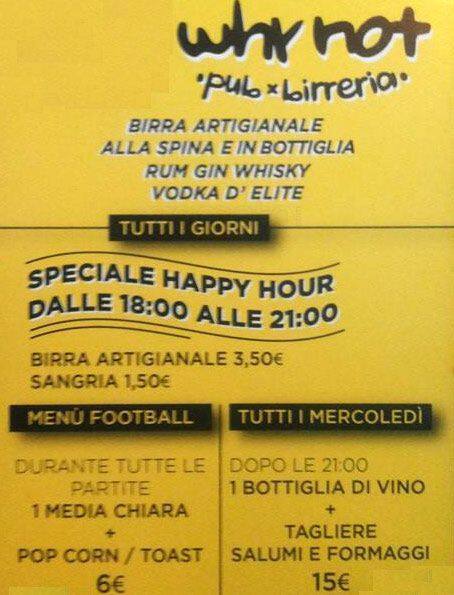 Why Not a Roma: Foto del Menu con Prezzi - Zomato Italia