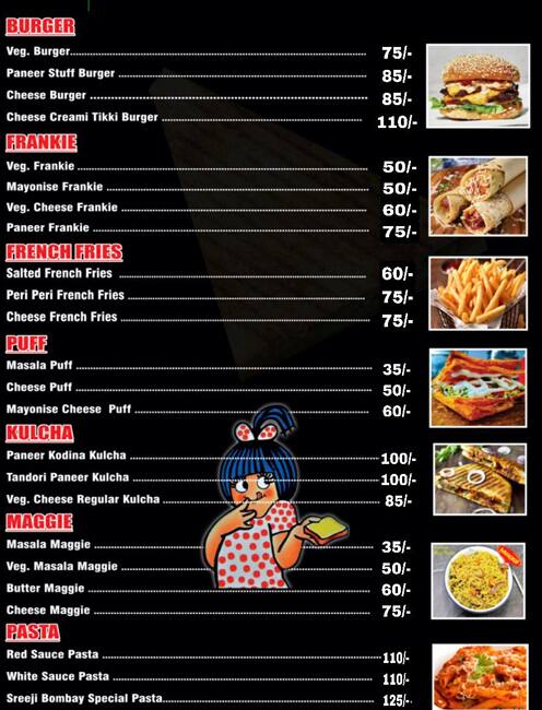 Menu at Shreeji bombay Sandwich, Vadodara