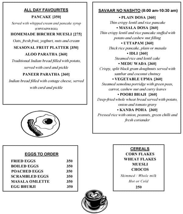 Hyatt Regency Cologne Breakfast Menu