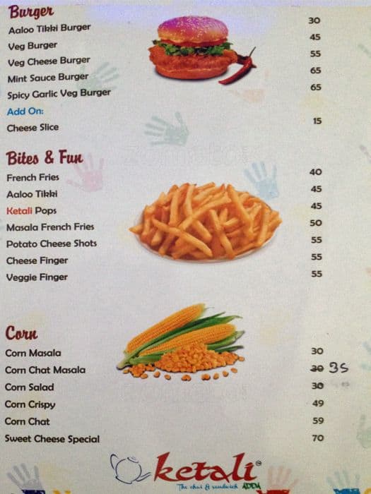Menu at Ketali the chai & sndwhich ADDA, Indore, QV3P+9H5