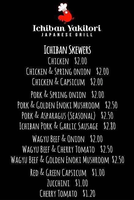 Ichiban Yakitori Menu Menu For Ichiban Yakitori Brisbane Cbd Brisbane Urbanspoonzomato