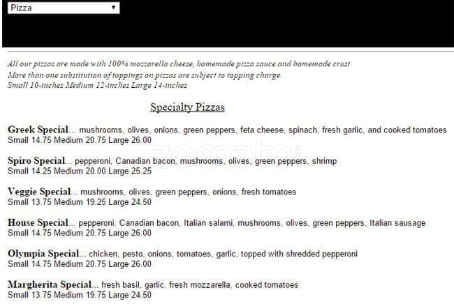 Menu at Olympia Pizza & Spaghetti House II pizzeria, Seattle, Interlake ...