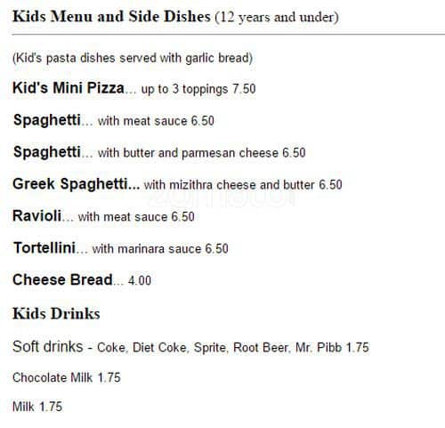 Menu at Olympia Pizza & Spaghetti House II pizzeria, Seattle, Interlake ...