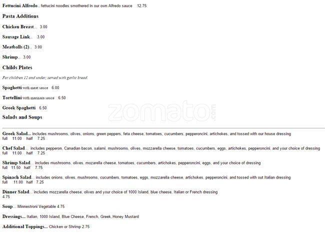 Menu at Olympia Pizza & Spaghetti House II pizzeria, Seattle, Interlake ...