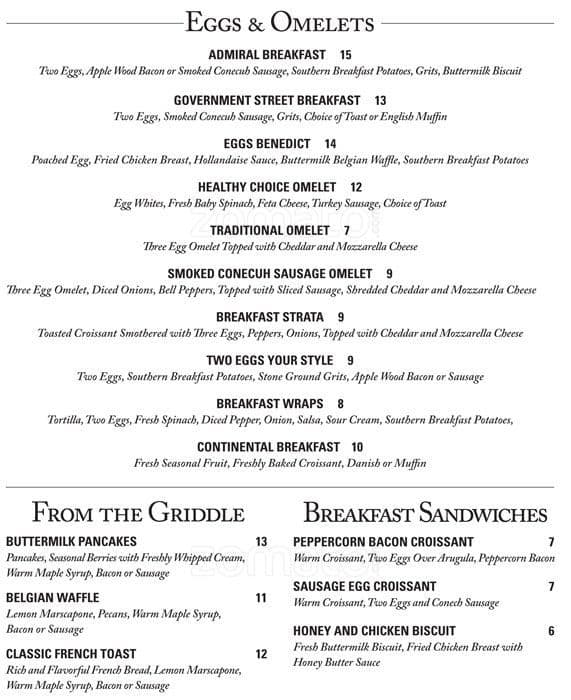 Menu at Launch steakhouse, Mobile, 251 Government St