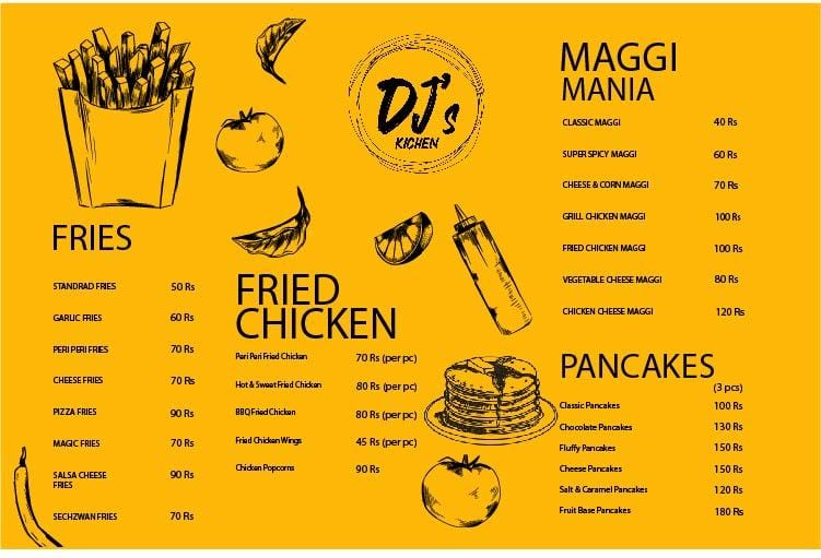 Menu of DJ's Kitchen, Kandivali West, Mumbai