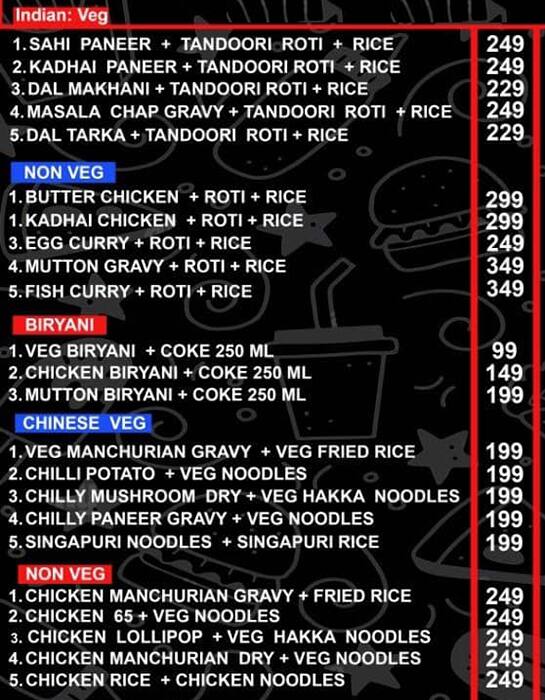 Menu of Combo Licious, Sector 72, Noida