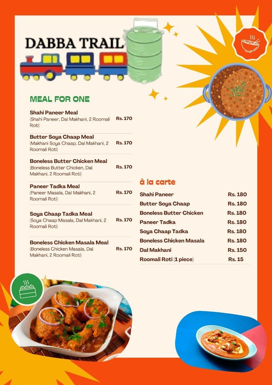Menu of Dabba Trail, Sector 19, Faridabad