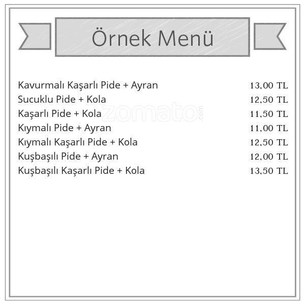 Menu at Tas Firinda Pide Lahmacun, Ankara