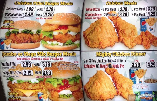Menu at Mighty Chicken & Ribs BBQ, London, 121 Hertford Road