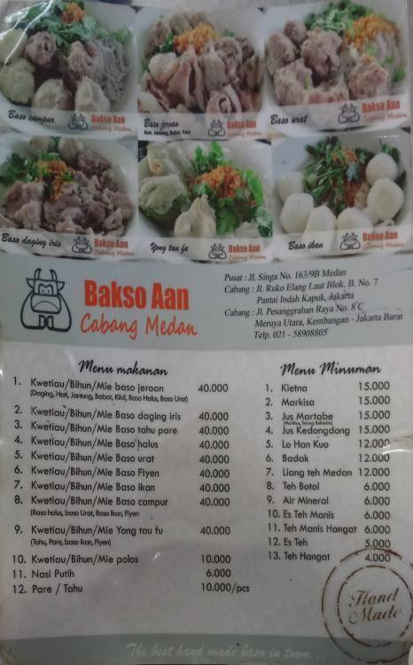 Bakso Aan Menu, Menu for Bakso Aan, Pantai Indah Kapuk, Jakarta ...