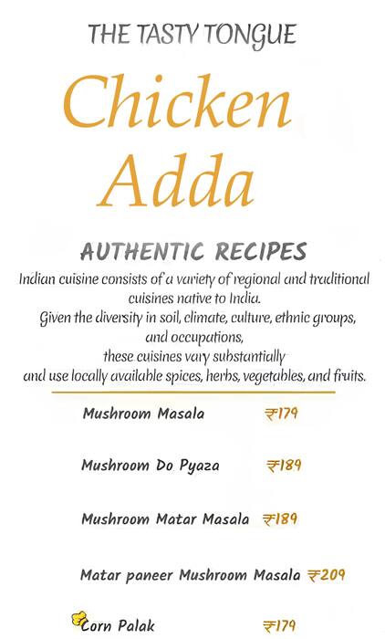 Menu of Chicken Adda, Sainik Farms, New Delhi
