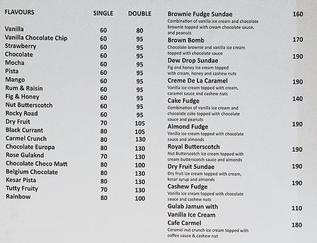 Menu of Big Scoops Premium Ice Creams, Nagarbhavi, Bangalore