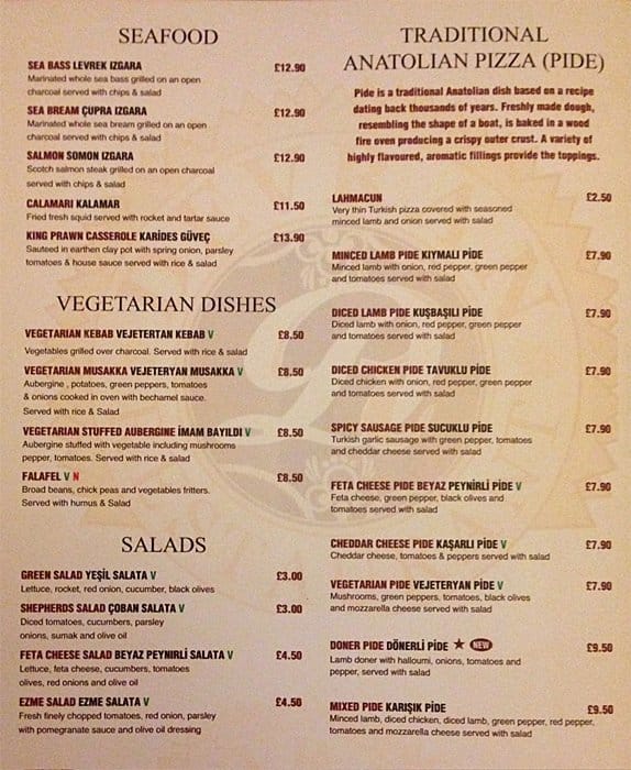 Menu at Devran Kitchen restaurant, London, 485 - 487 Green Lanes