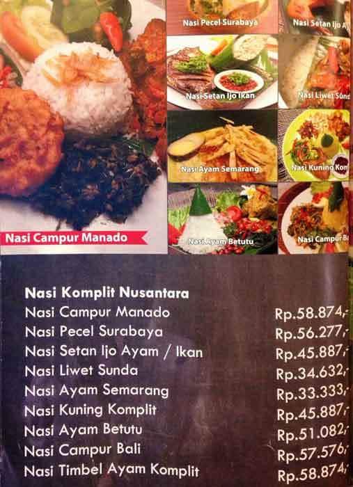 Menu at The Taste restaurant, Jakarta, Grand Indonesia Sky Bridge