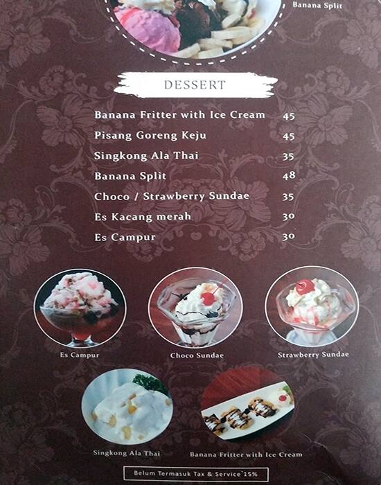 Menu at Rumah Putih restaurant, Central Jakarta, Jl. Cemp. Putih Tengah ...