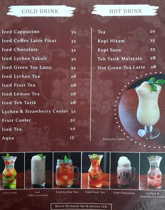 Menu at Rumah Putih restaurant, Central Jakarta, Jl. Cemp. Putih Tengah ...