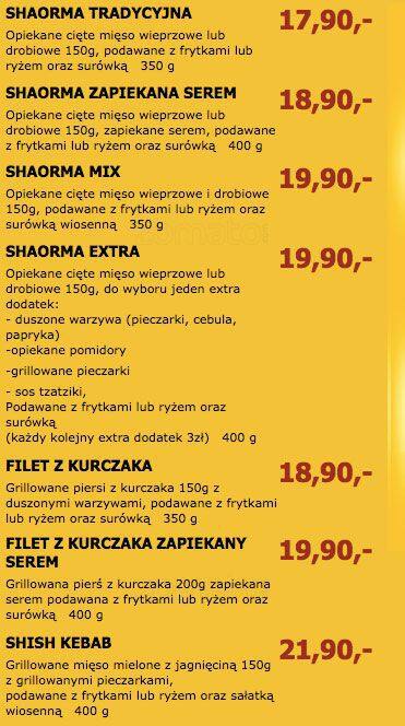 Menu at Restauracja Cleopatra restaurant, Lublin, Aleja Spółdzielczości ...